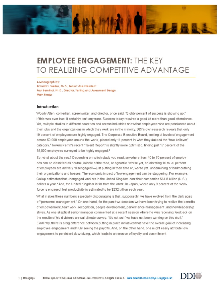 Employee Engagement - The Key To Realizing Competitive Advantage | PDF ...