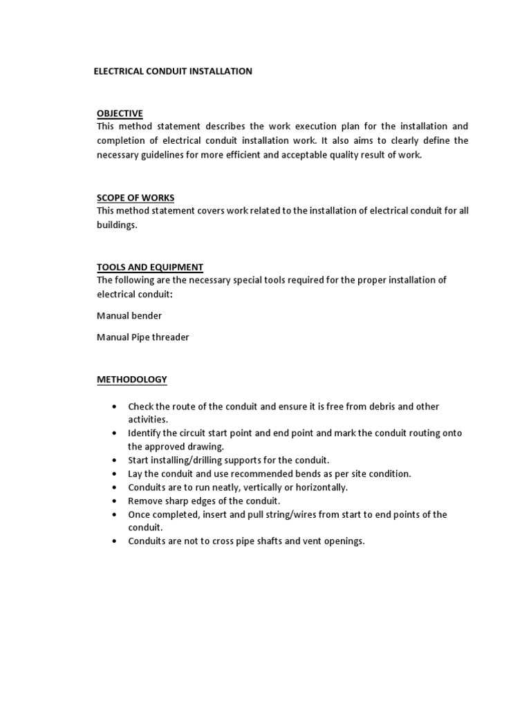 Emerald - Electrical Conduit Installation | PDF