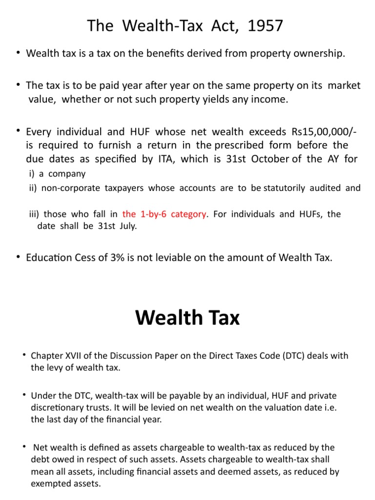 The Wealth-Tax Act, 1957 | PDF | Taxes | Income Tax In India