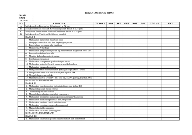 Rekap Logbook Bidan | PDF