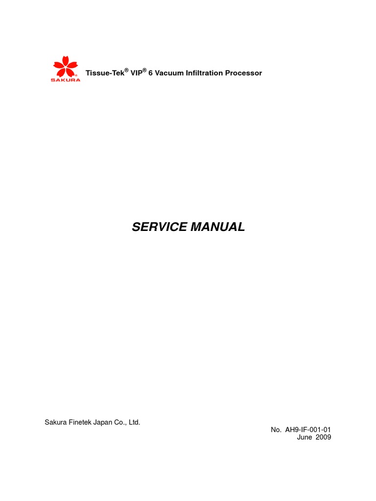 Sakura Tissue Tek Vip 6 Service Manual | PDF | Pump | Valve