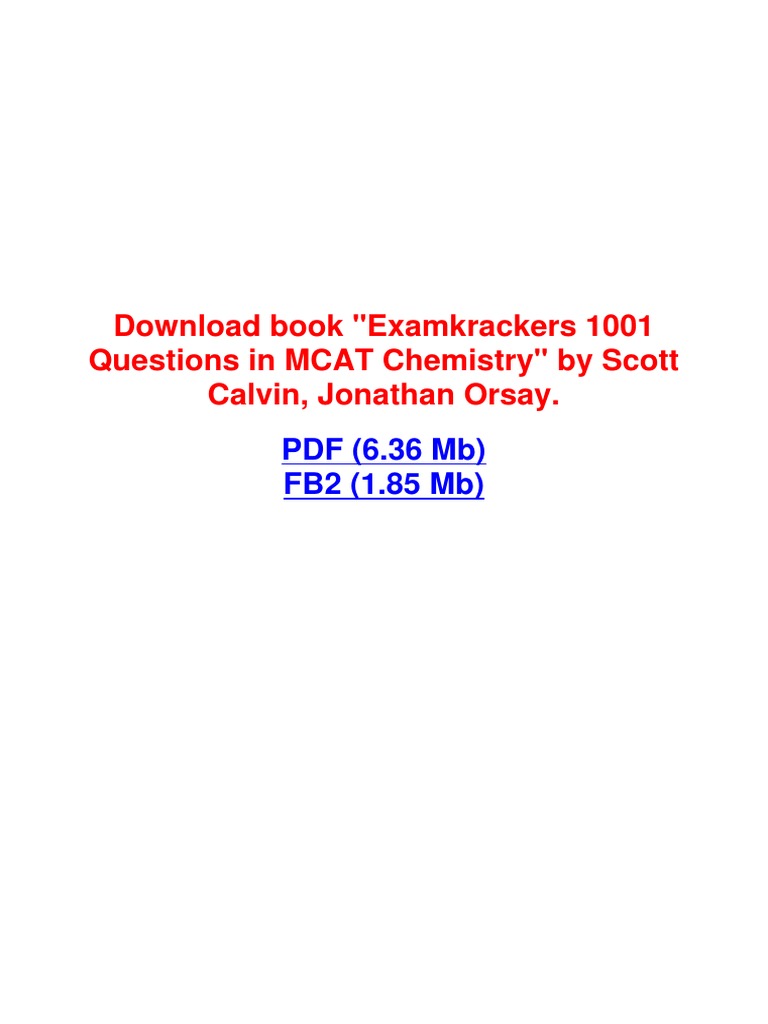 Examkrackers 1001 Questions in MCAT Chemistry | PDF