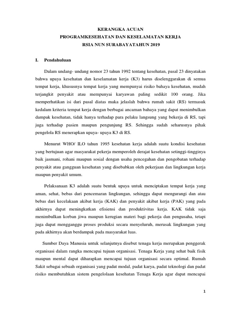 Program K3RS Tahun 2019 | PDF