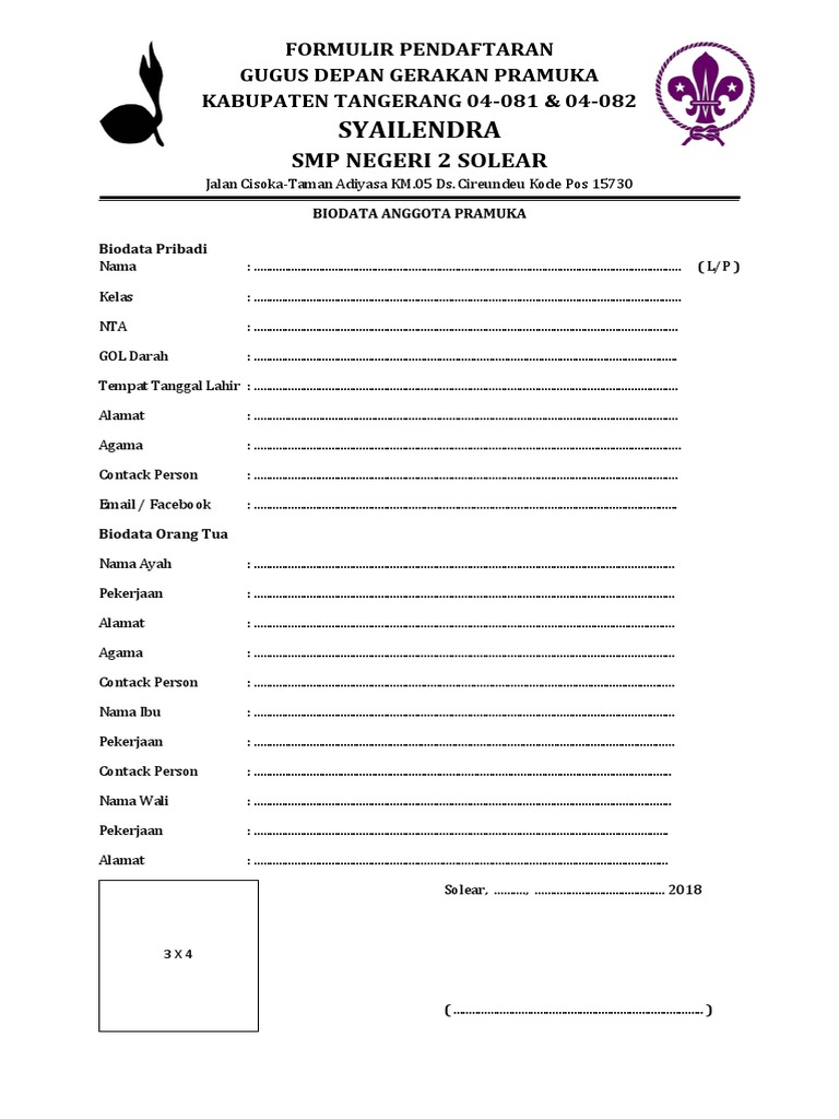 Biodata Pramuka | PDF