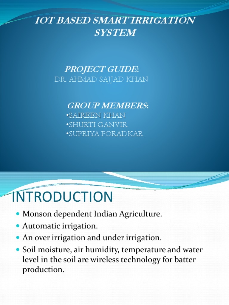 Iot Based Smart Irrigration System | PDF | Sensor | Internet Of Things