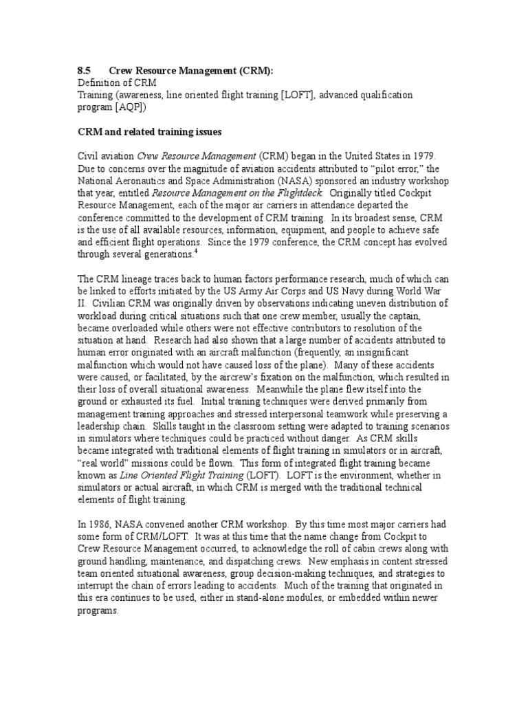 Crew Resource Management | PDF | Aviation | Aerospace