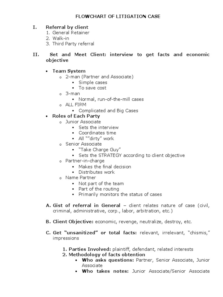Flowchart Of Litigation Case Pdf Law Firm Lawsuit