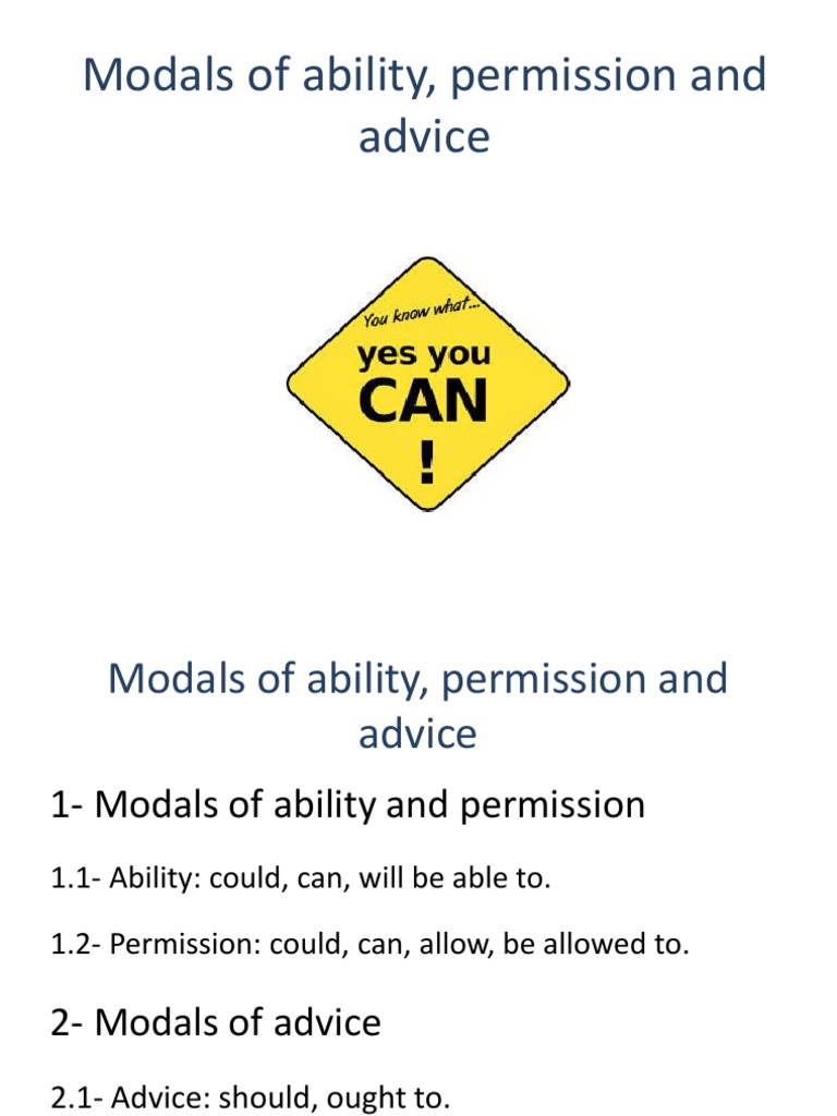 Modals of Ability and Permission | PDF | Verb | Linguistic Morphology