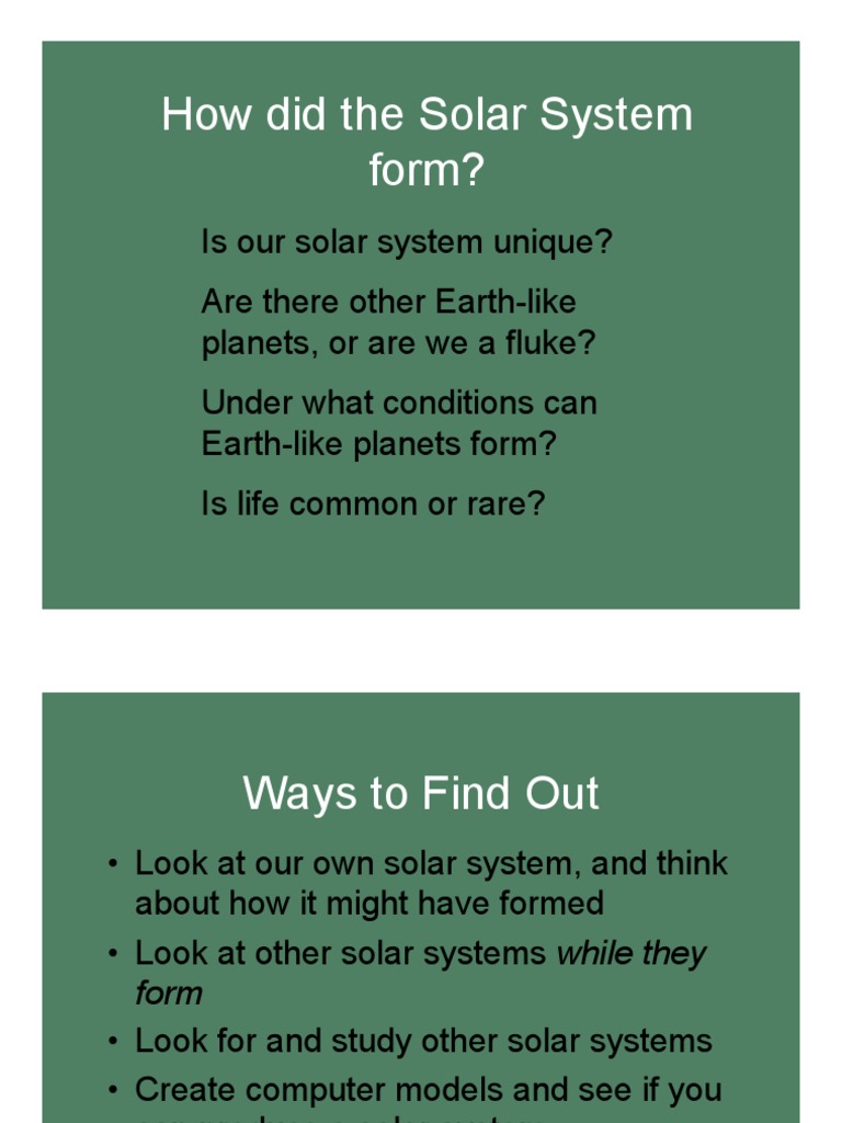 How Did The Solar System Form? | PDF | Solar System | Formation And ...