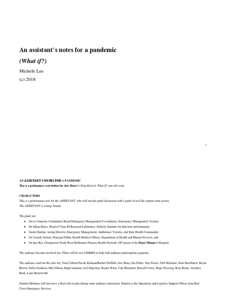 An Assistants Notes For A Pandemic - Scribd | PDF | General ...