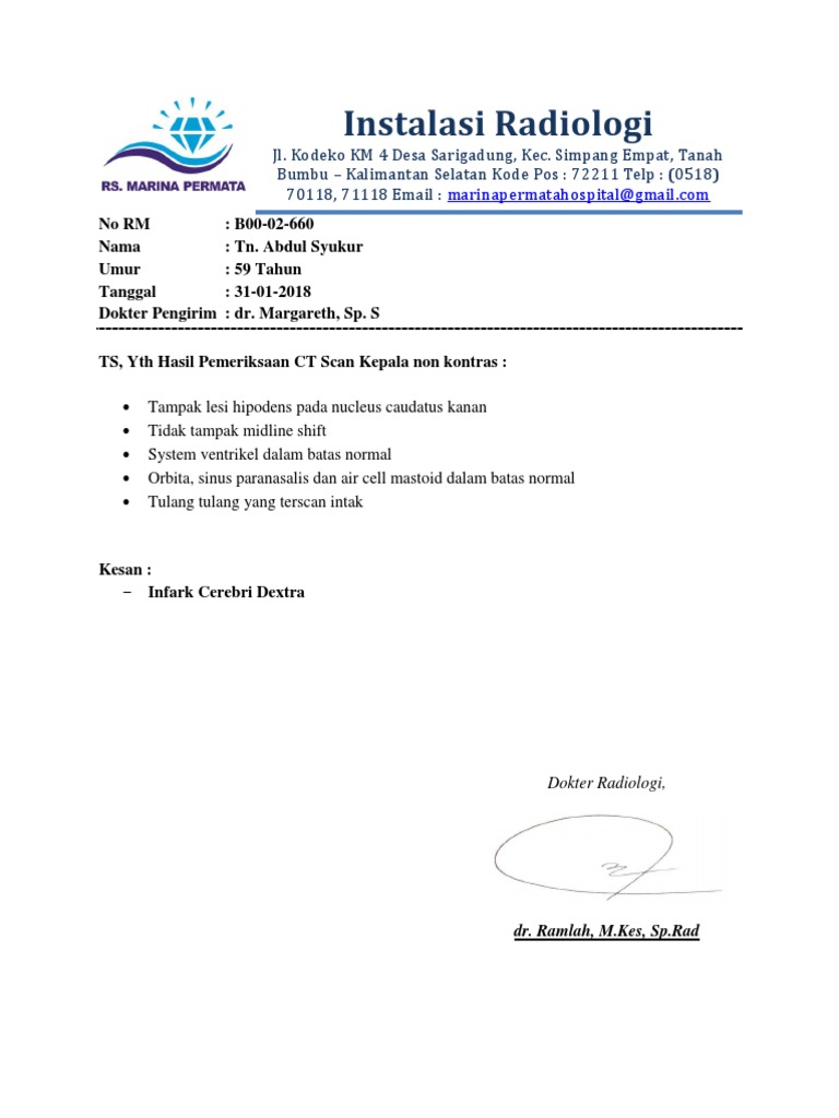 CT-Scan Kepala Normal | PDF