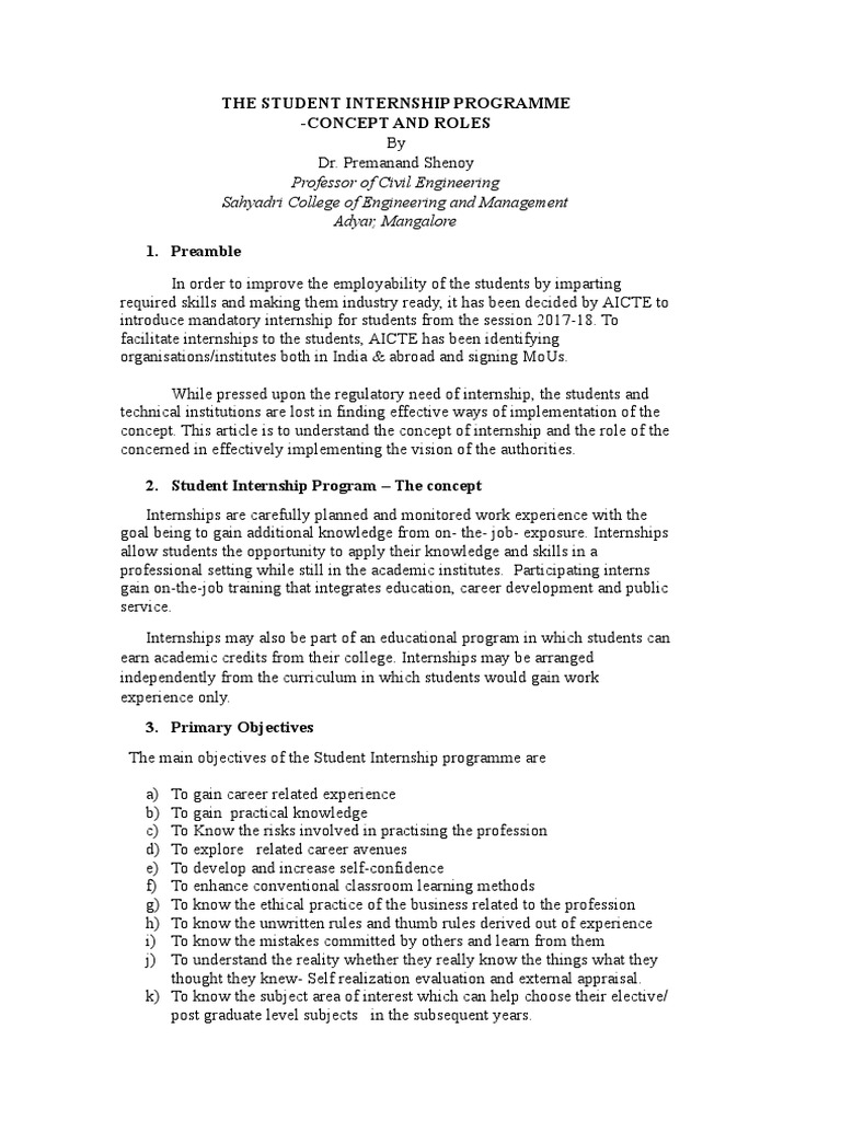 Guidance on Implementing Effective Student Internship Programs ...