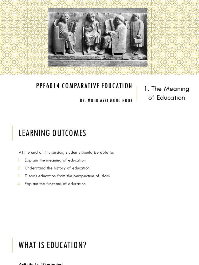 Ppe6014 Comparative Education: 1. The Meaning of Education | PDF | East ...