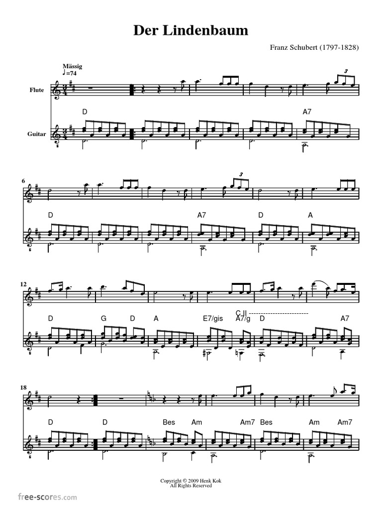 Schubert Franz Peter Der Lindenbaum Guitar | PDF