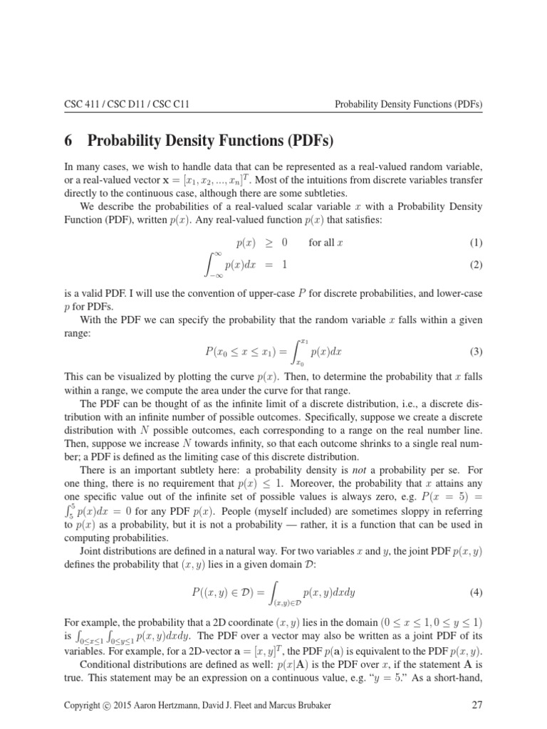 Probability Density Functions | PDF | Probability Density Function ...