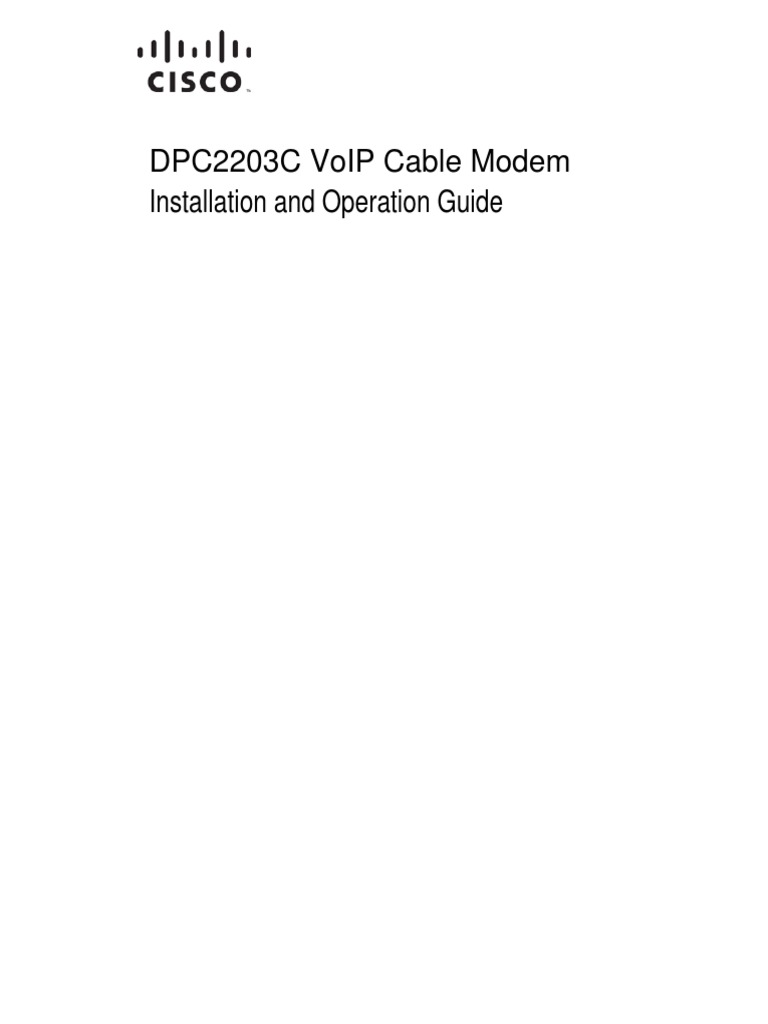 Cisco DPC2203C User Guide | PDF | Modem | Ac Power Plugs And Sockets