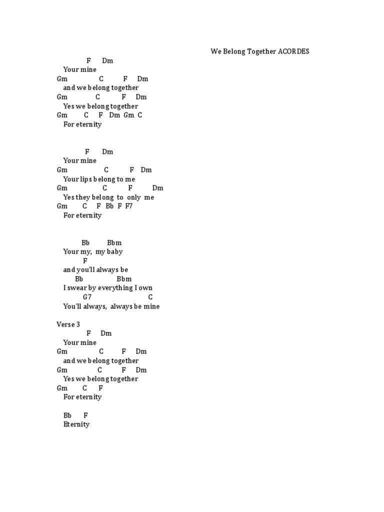 We Belong Together ACORDES | PDF | Musical Forms | Elements Of Music
