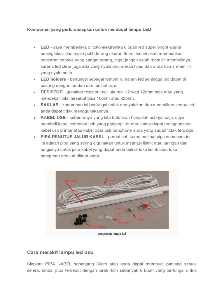 Komponen Dasar Lampu LED Sederhana | PDF