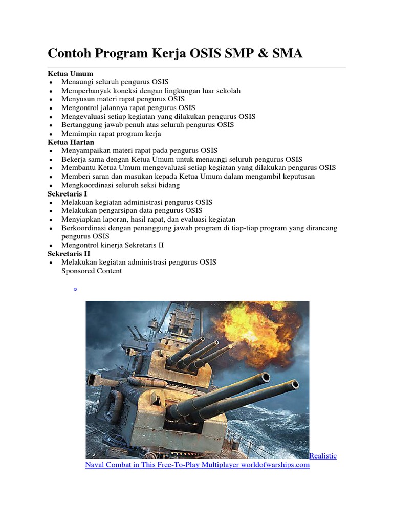 Contoh Program Kerja OSIS SMP | PDF