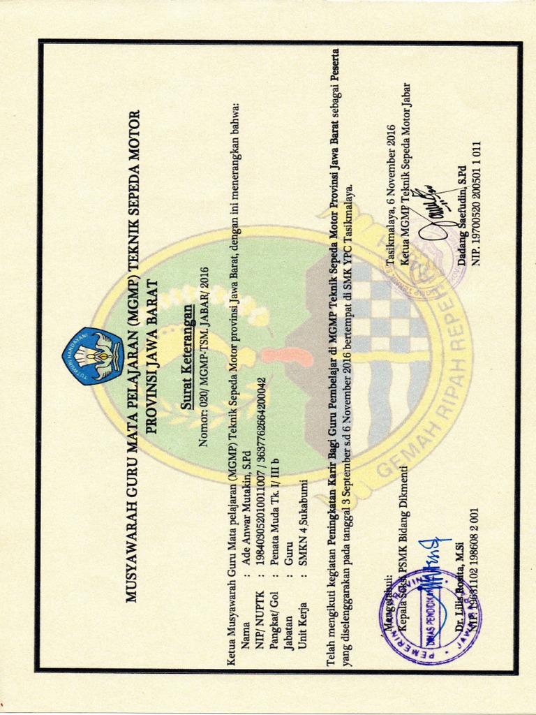 Contoh Surat Undangan MGMP PDF | PDF
