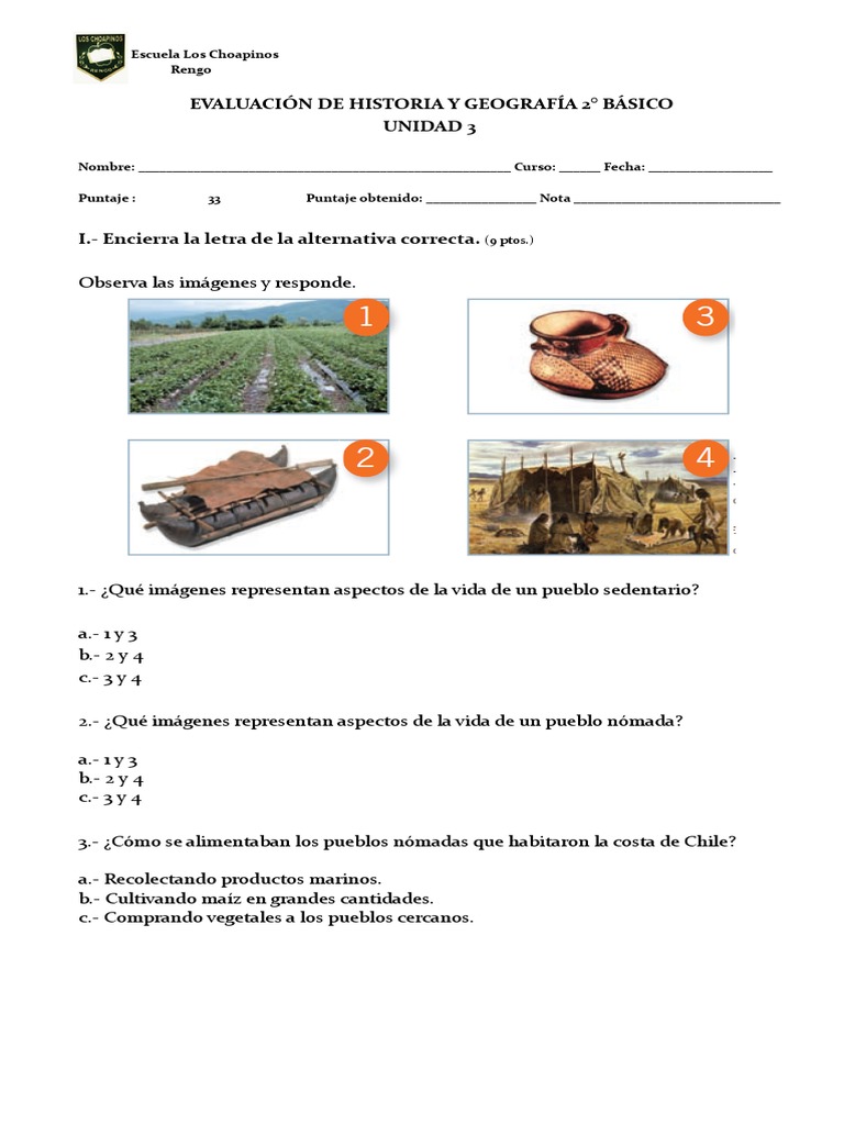 Evaluación Historia 2° Básico | PDF | Pueblos Indígenas de las Américas