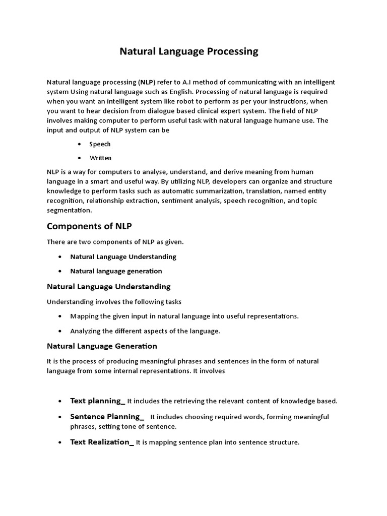 Natural Language Processing | PDF | Parsing | Word