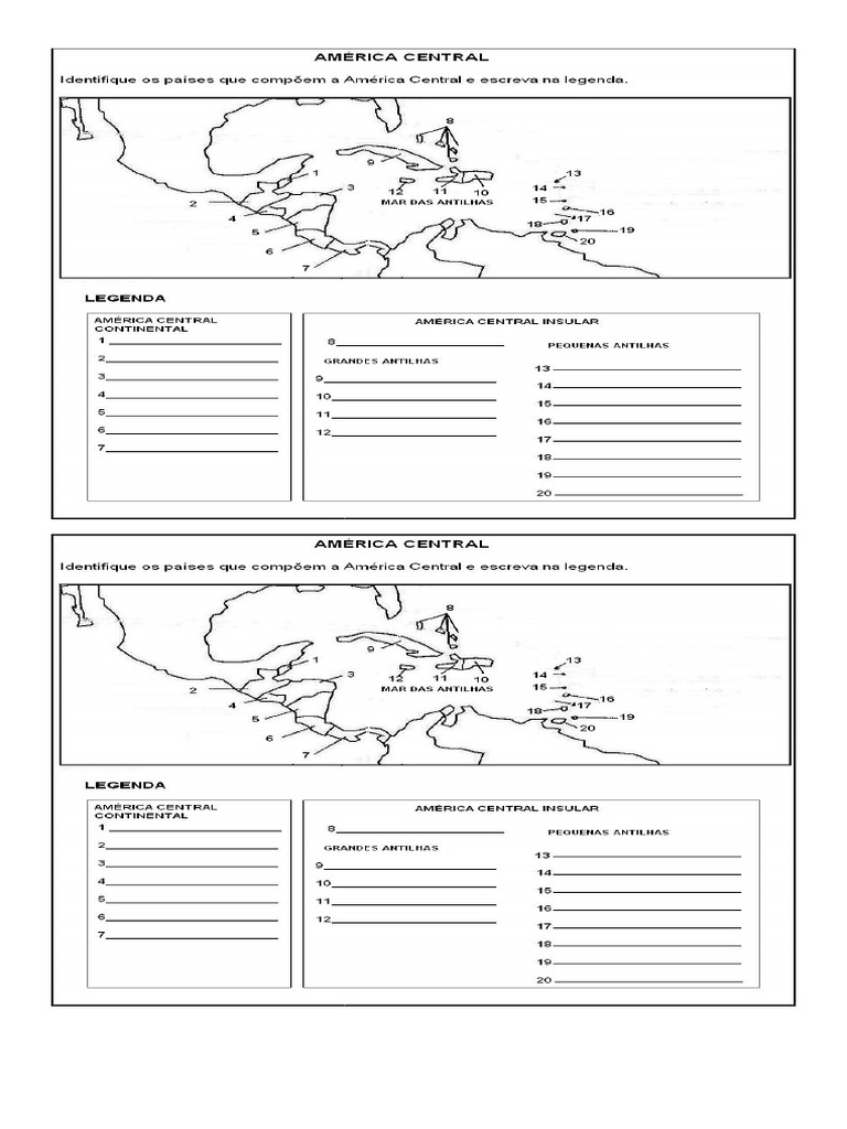 America Central Atividade | PDF