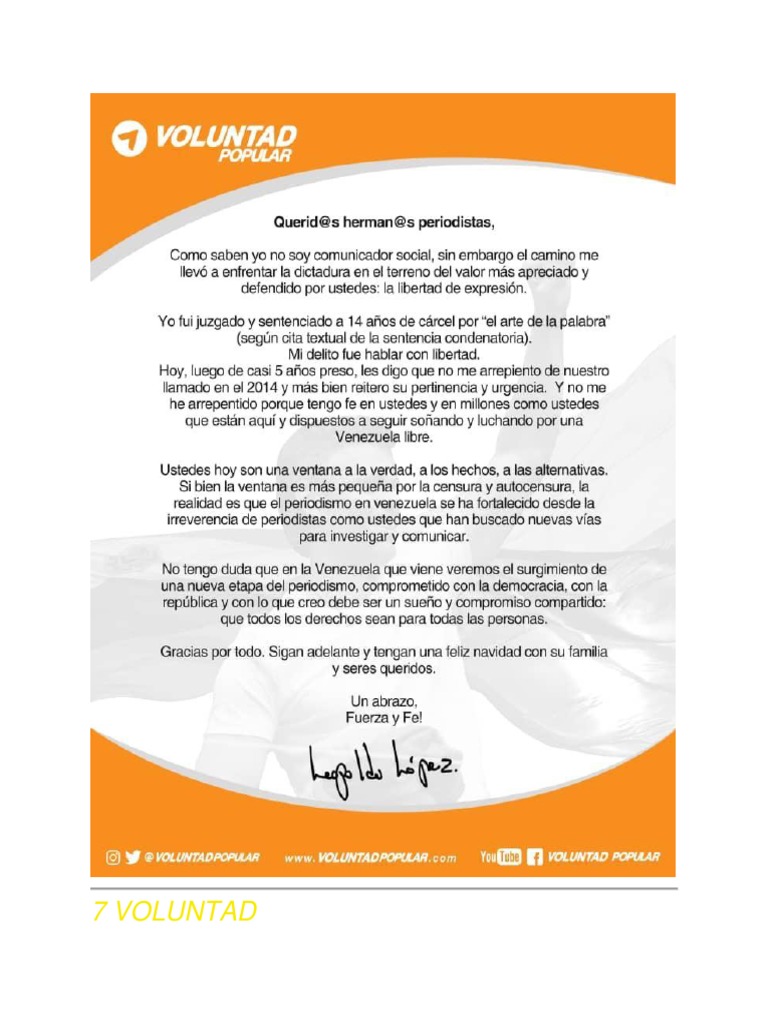 Comunicado de Voluntad Popular | PDF