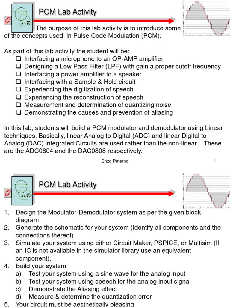 PCM Project | PDF | Analogue Electronics | Analog To Digital Converter