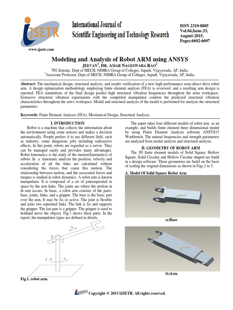 Robotic Arm | PDF | Finite Element Method | Force