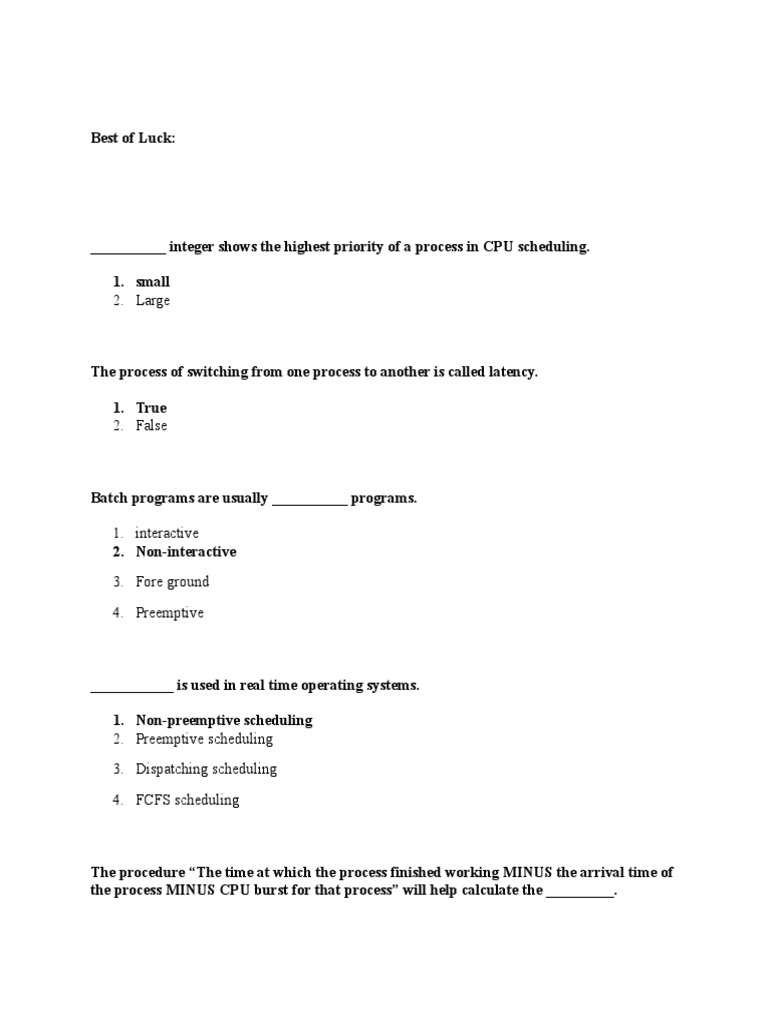 Operating System MCQs | PDF | Scheduling (Computing) | Operating System Operating System MCQs | PDF | Scheduling (Computing) | Operating System