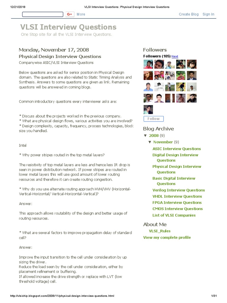 VLSI Interview Questions: Monday, November 17, 2008 Followers | PDF ...