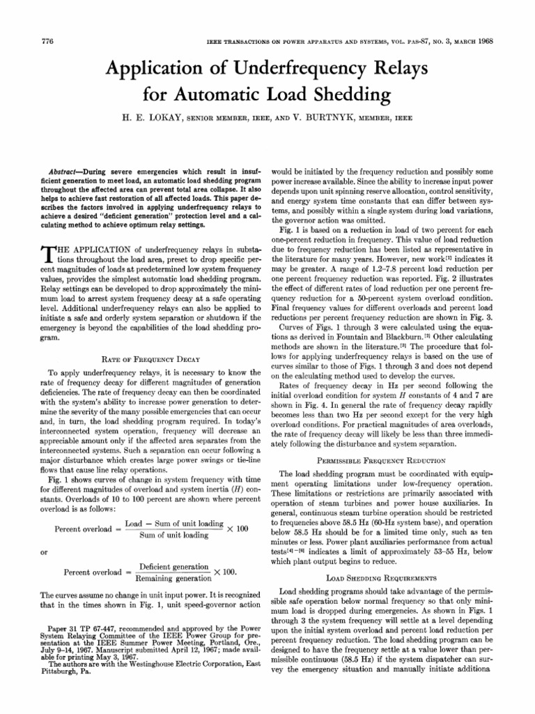 Application: Automatic | PDF | Relay | Frequency