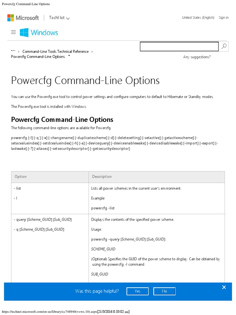 Powercfg Command-Line Options | PDF | Command Line Interface | Computer ...