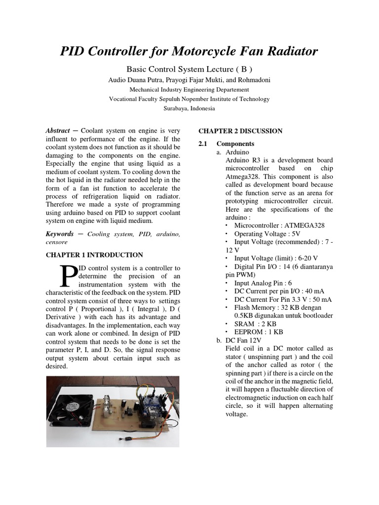 PID Controller For Motorcycle Fan Radiator: Basic Control System ...