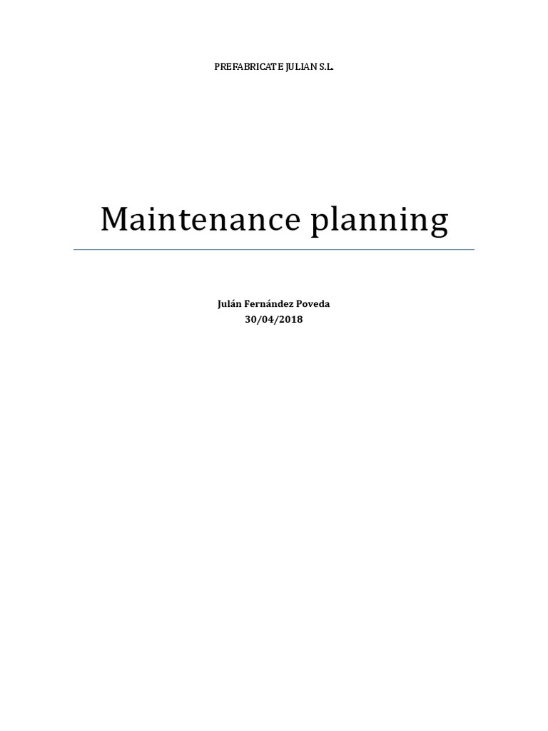 Maintenance Planning Seminar Work STU | PDF | Building | Wall