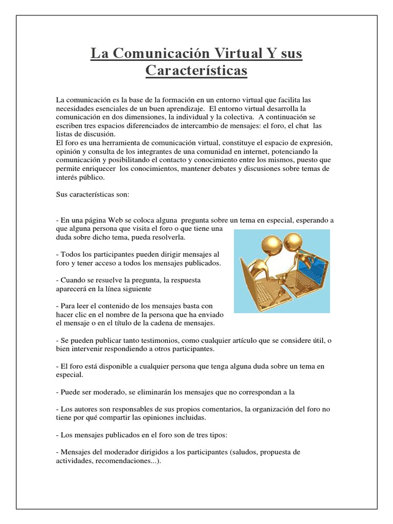 La Comunicación Virtual Y Sus Características | PDF | Mensaje de voz ...