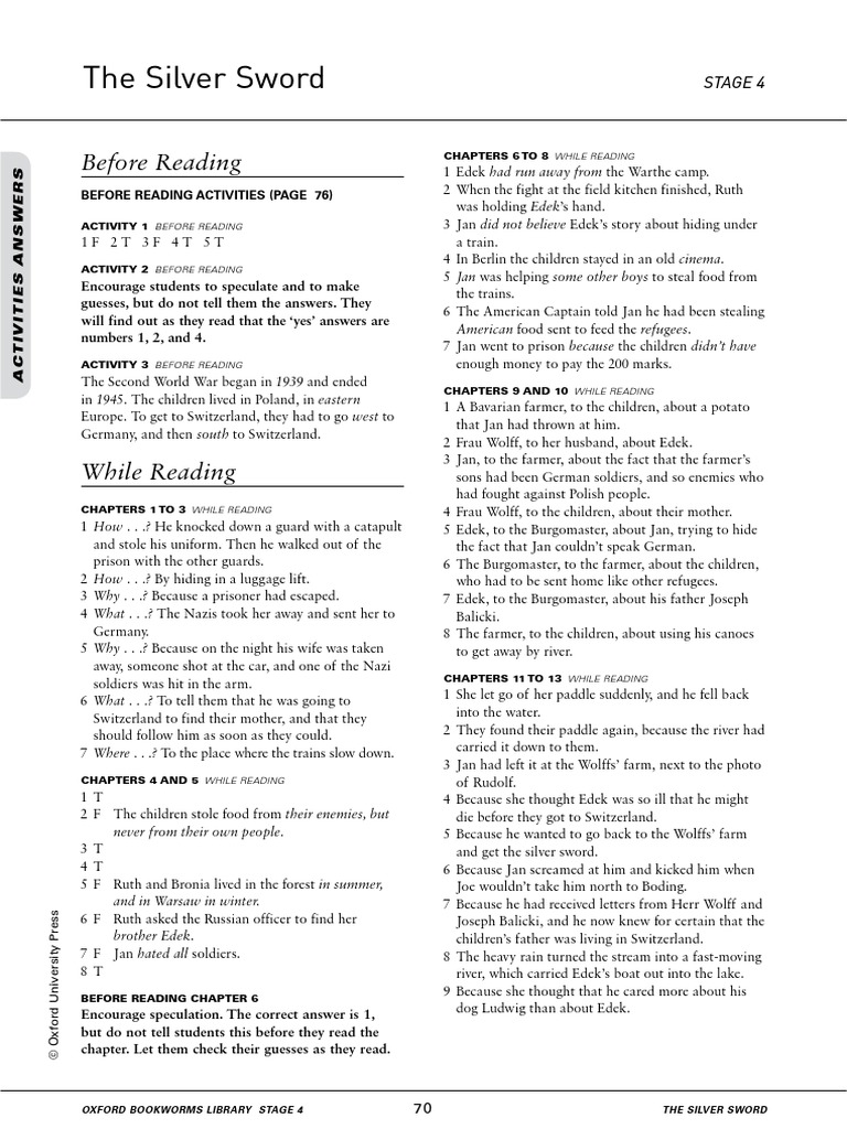 The Silver Sword Prompts | PDF