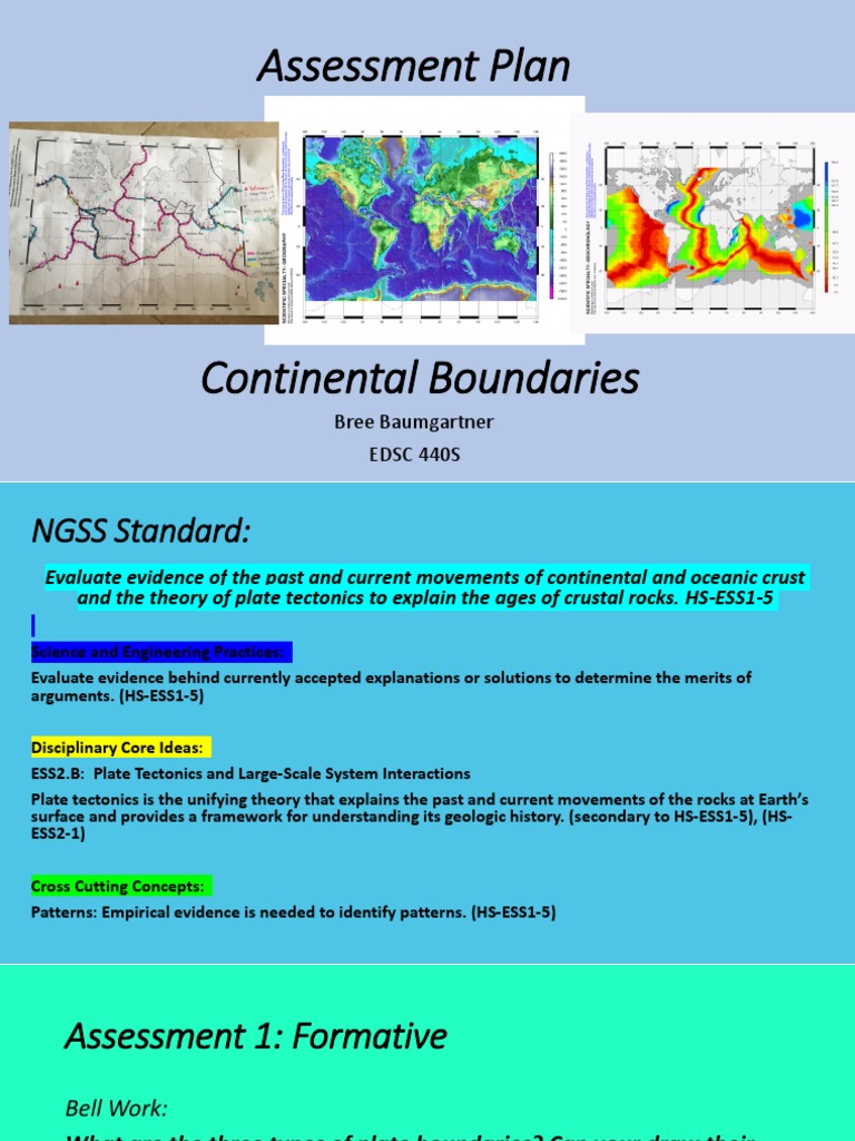 Edsc 440s - Assessment Plan | PDF | Plate Tectonics | Crust (Geology)
