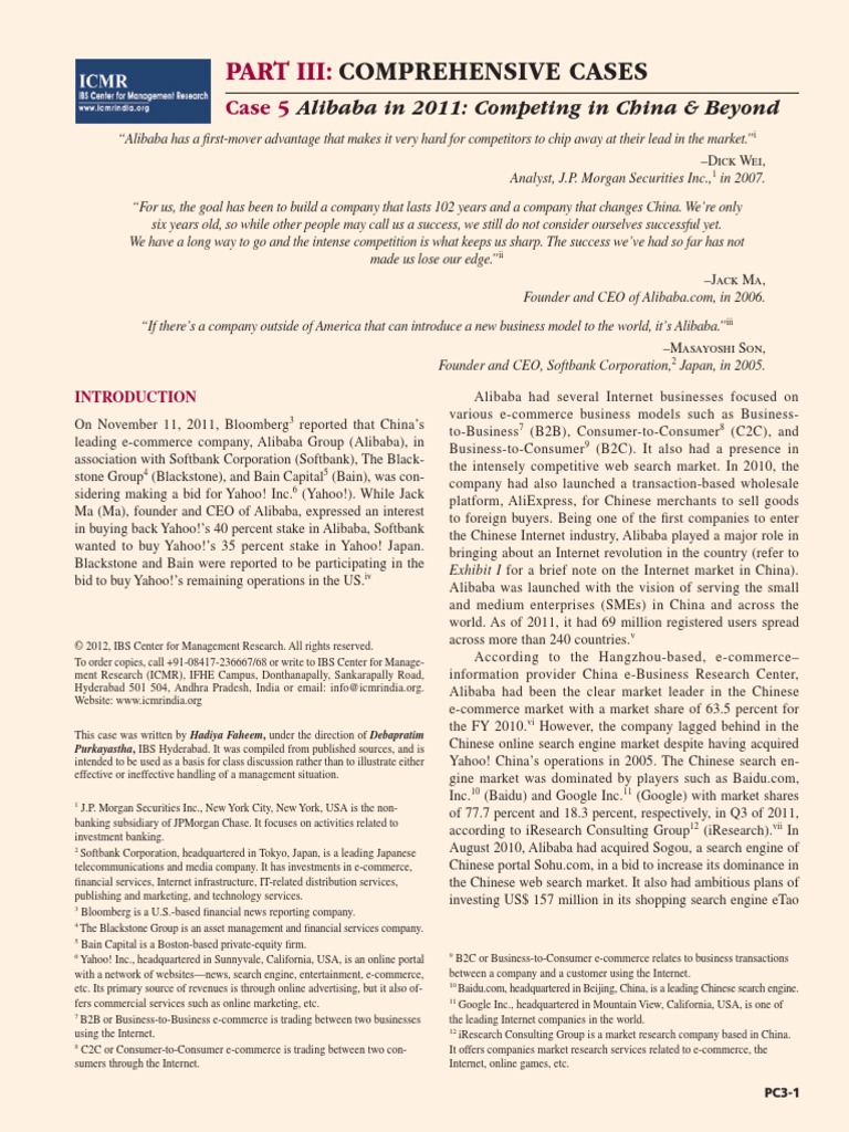 Alibaba Case Study | PDF | Alibaba Group | Baidu