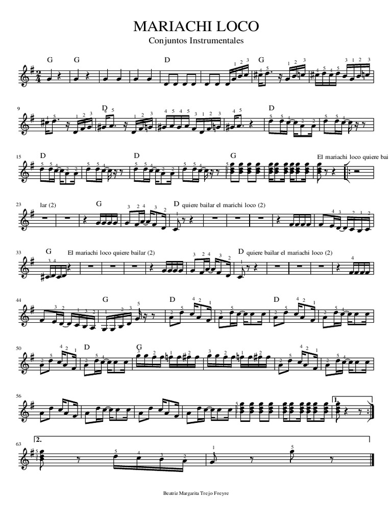 Mariachi Loco Sheet Music Guide | PDF