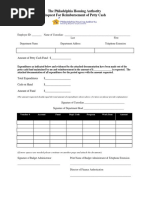 Petty Cash Hand Over Form | PDF | Cash | Coins