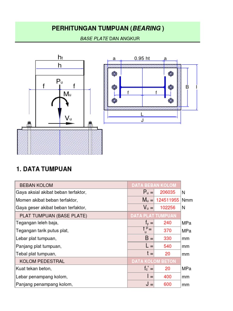 Perencanaan Plat Tumpuan Dan Angkur | PDF