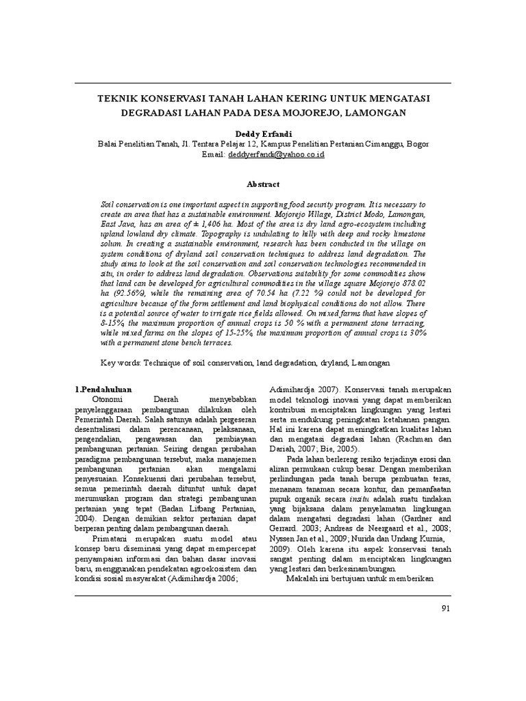 Teknik Konservasi Tanah Lahan Kering Untuk Mengatasi Degradasi Lahan ...