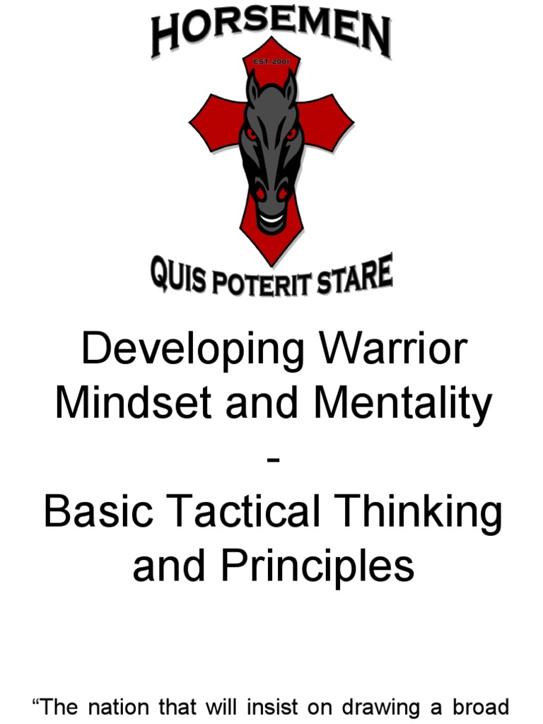 Developing Warrior Mindset and Mentality - Basic Tactical Thinking and ...