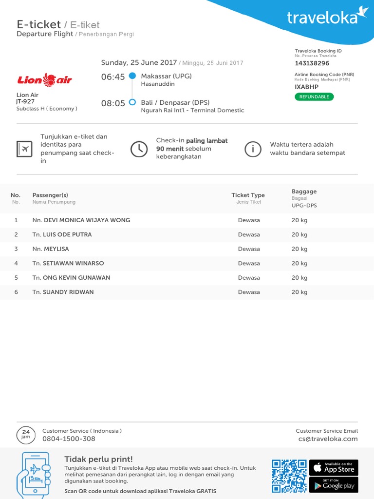Contoh Beli Tiket Di Traveloka | PDF