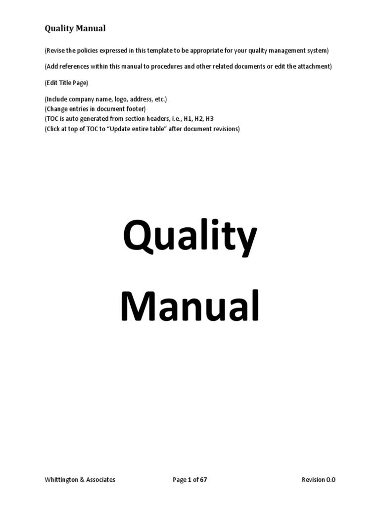 Draft Quality Manual IATF 16949 Version 0.0 | PDF | Quality Management ...