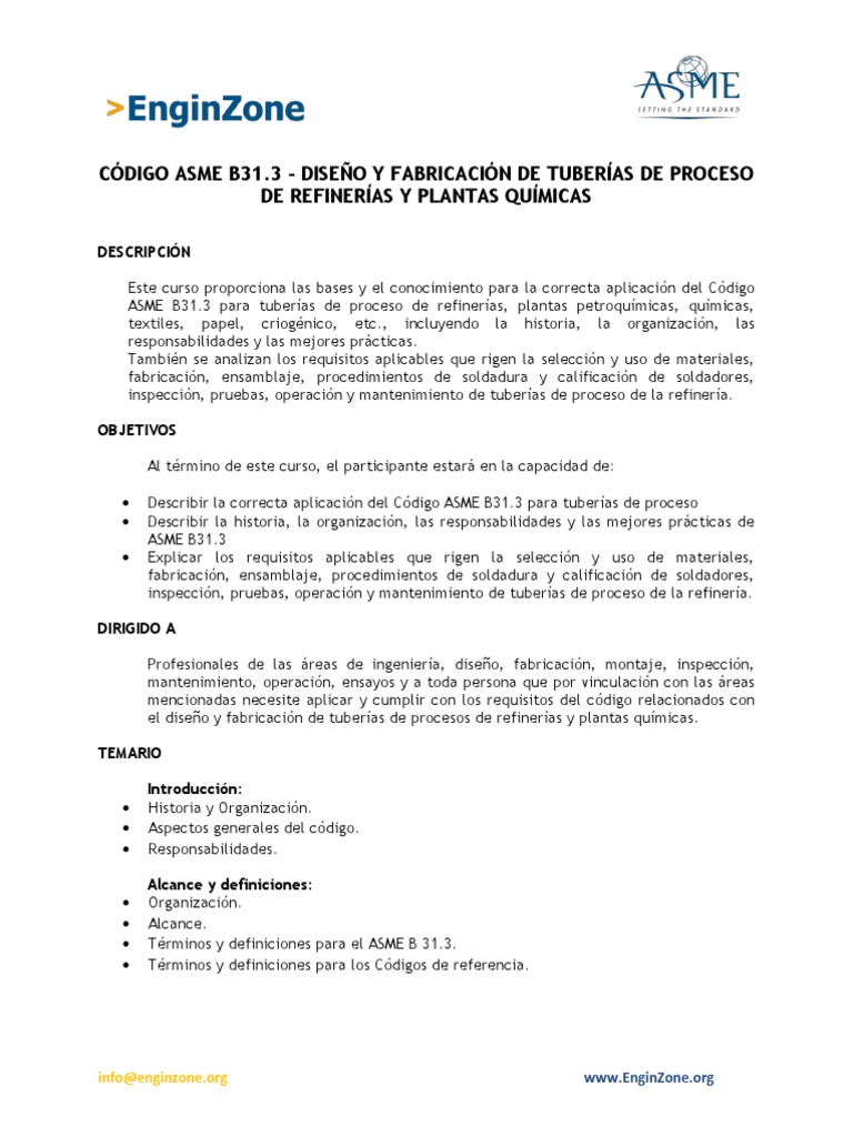 Asme - Código Asme b31.3 - Ciro Parente - 2015 | PDF | Soldadura ...