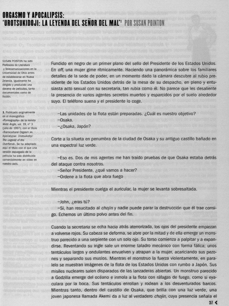 SUSAN POINTON Orgasmos y Apocalipsis Urotsukidoji La Leyenda Del Senor ...