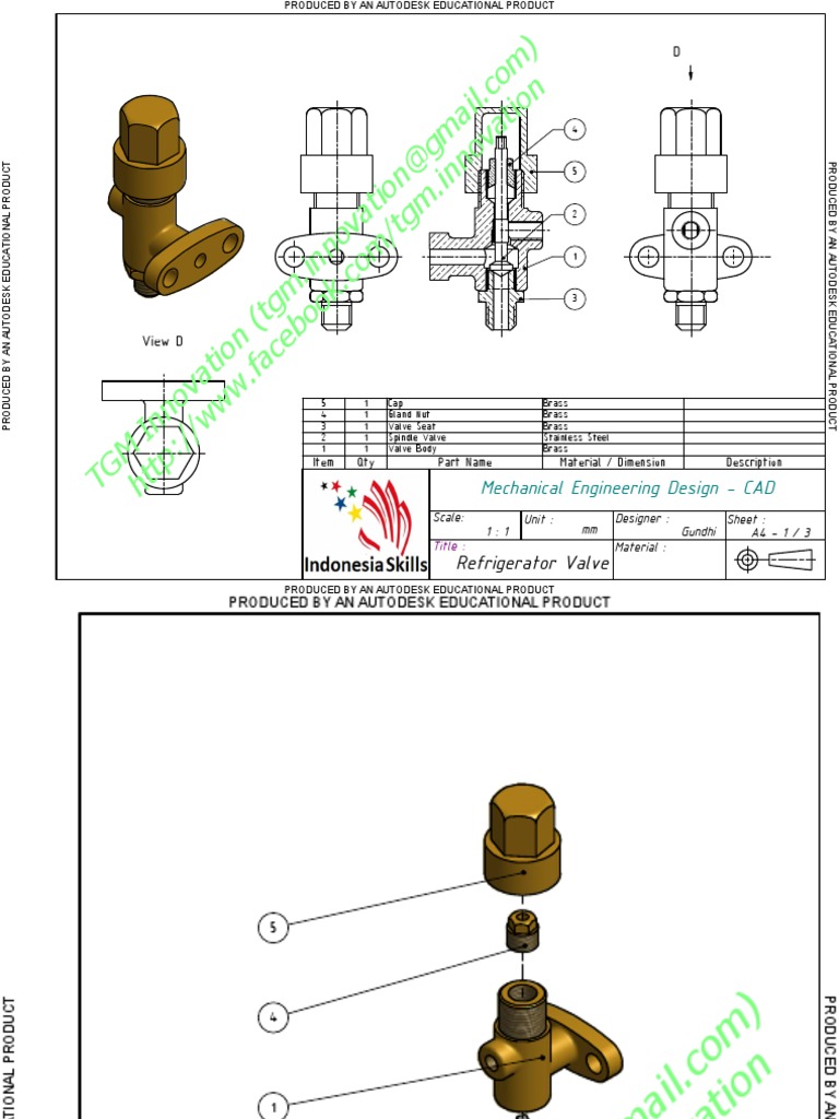 Refrigerator Valve CAD Design | PDF | Valve | Building Materials
